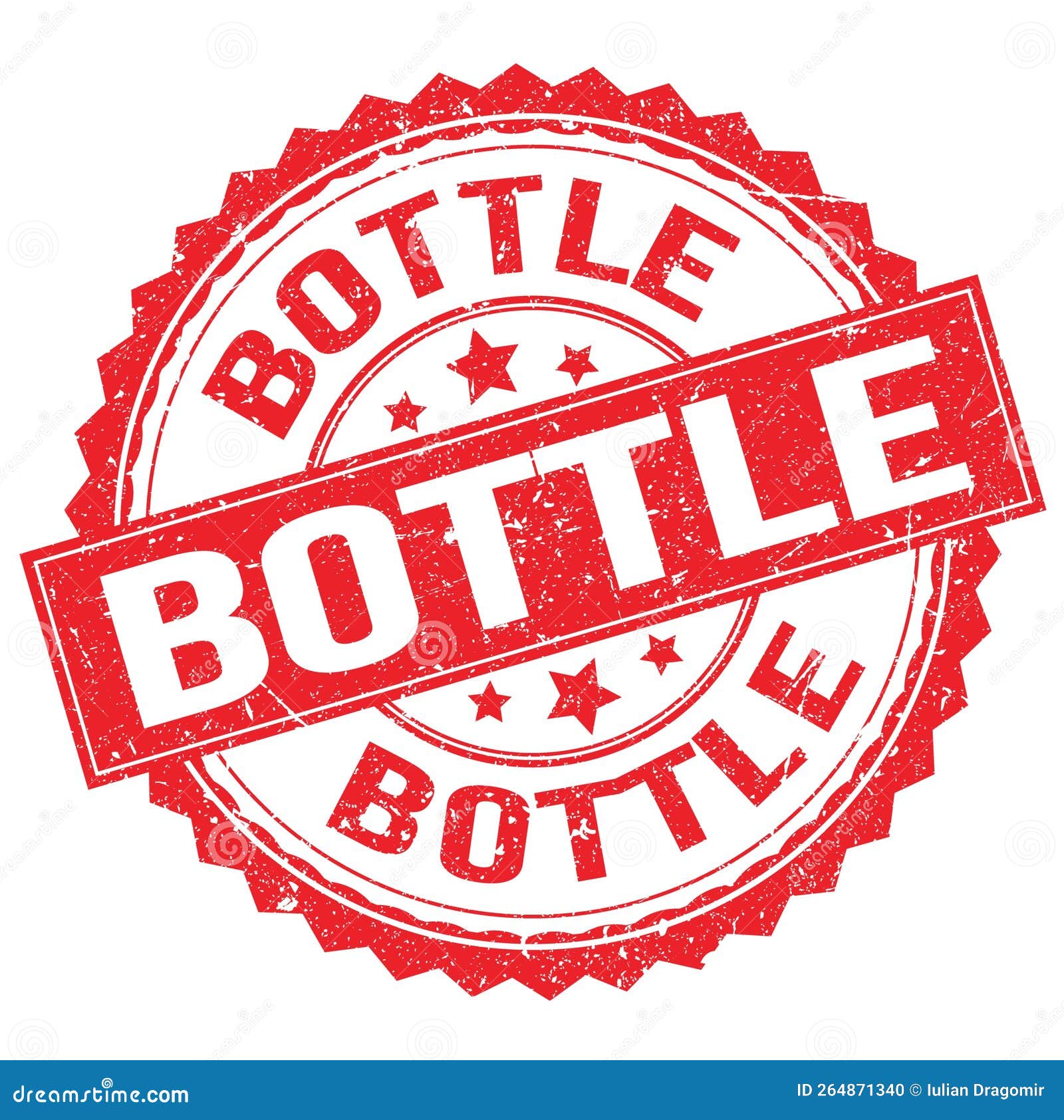 BOTTLE Text on Red Round Stamp Sign Stock Illustration - Illustration ...