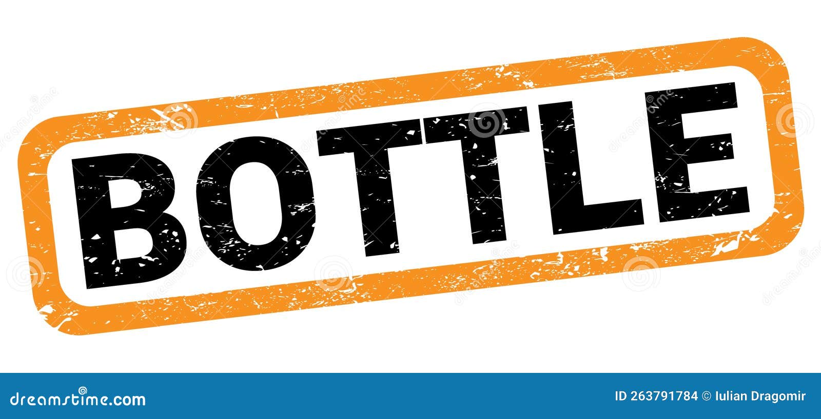 BOTTLE Text Written on Orange-black Rectangle Stamp Stock Illustration ...