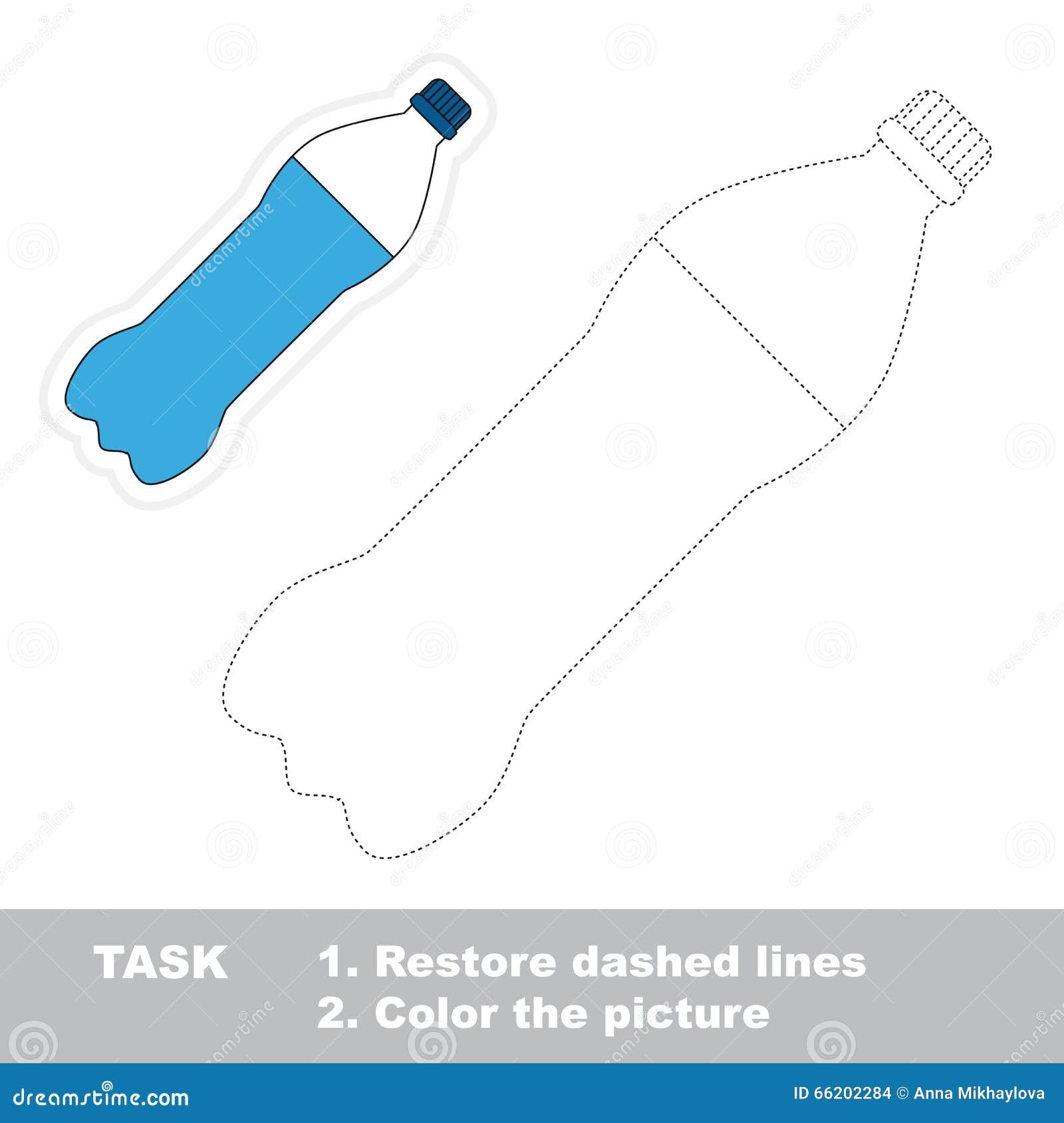 Bottle To Be Traced. Vector Trace Game. Stock Vector - Illustration of ...