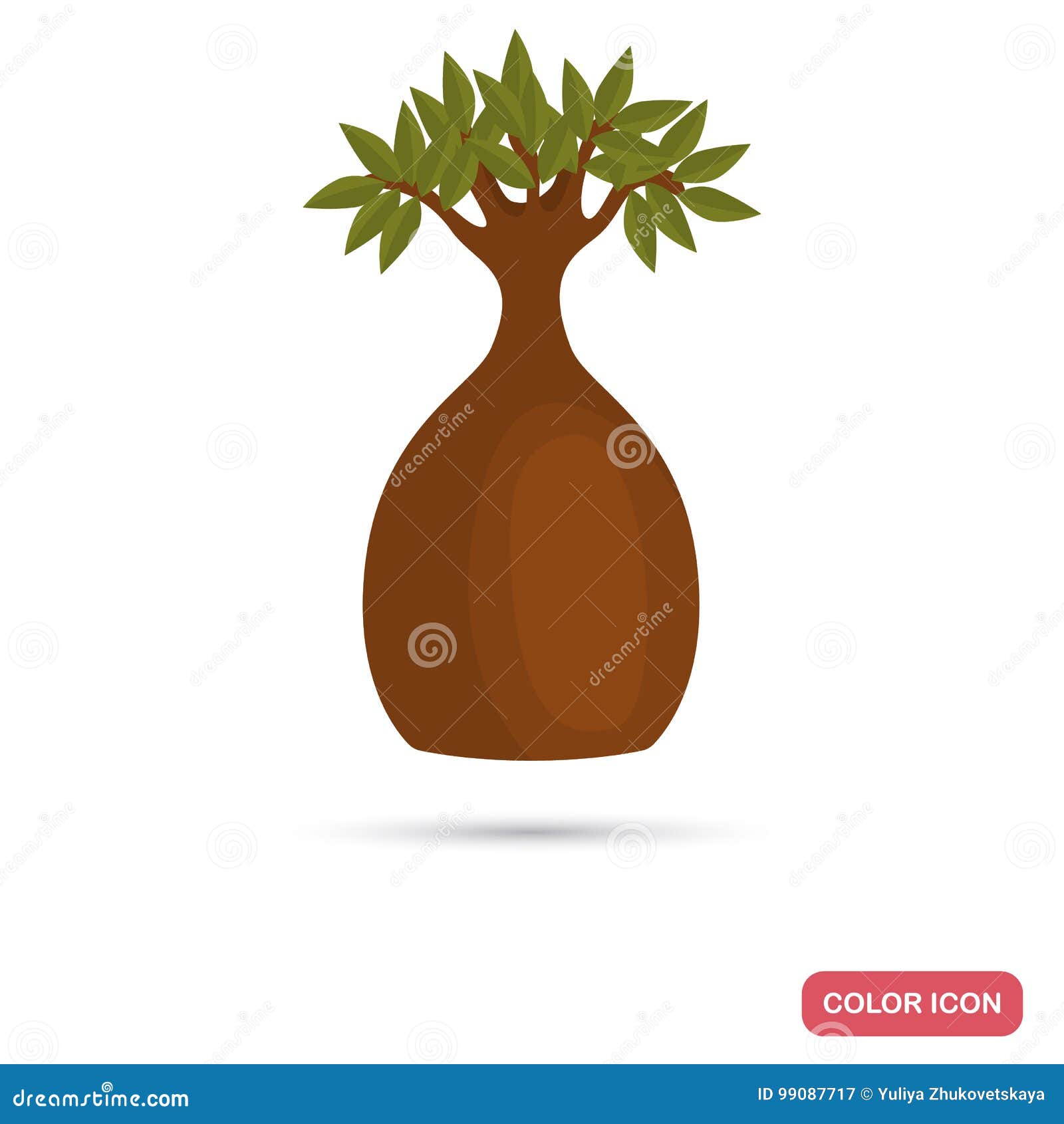 Bottle Tree Color Flat Icon for Web and Mobile Design Stock Vector ...
