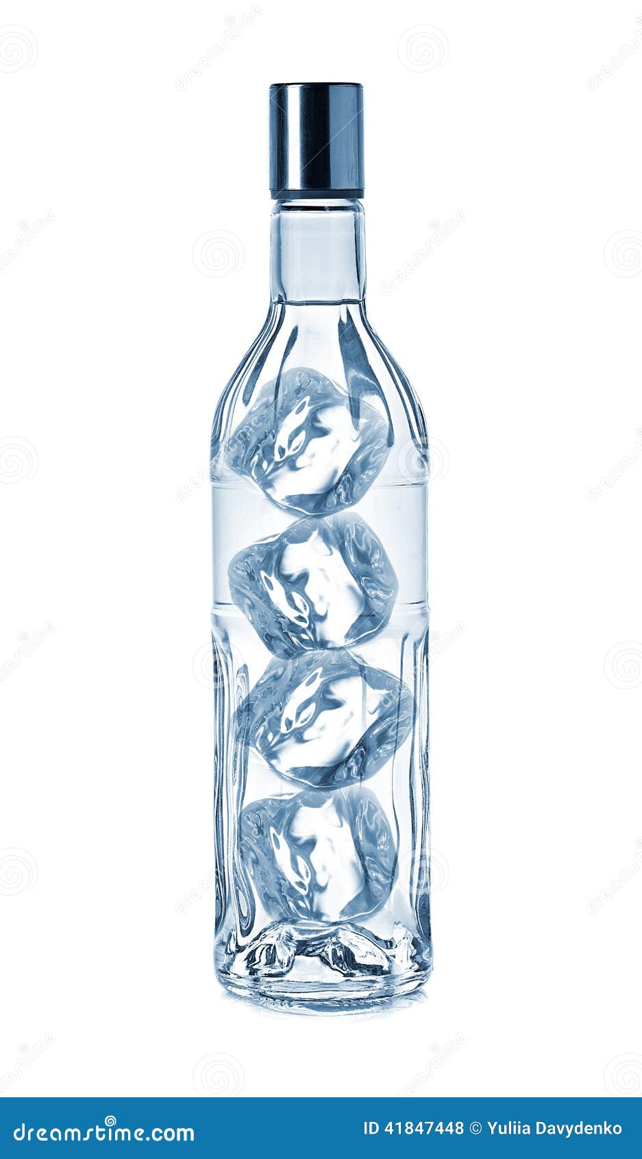 Bottle of Vodka and Ice Cubes Stock Photo - Image of object, alcoholic ...