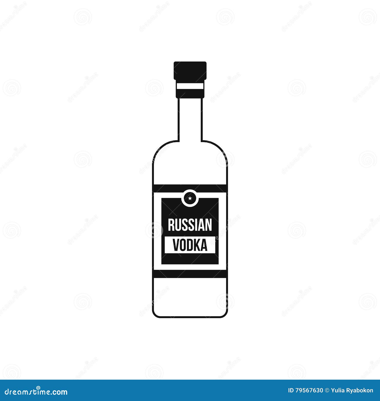 Bottle of Vodka Icon, Simple Style Stock Vector - Illustration of ...