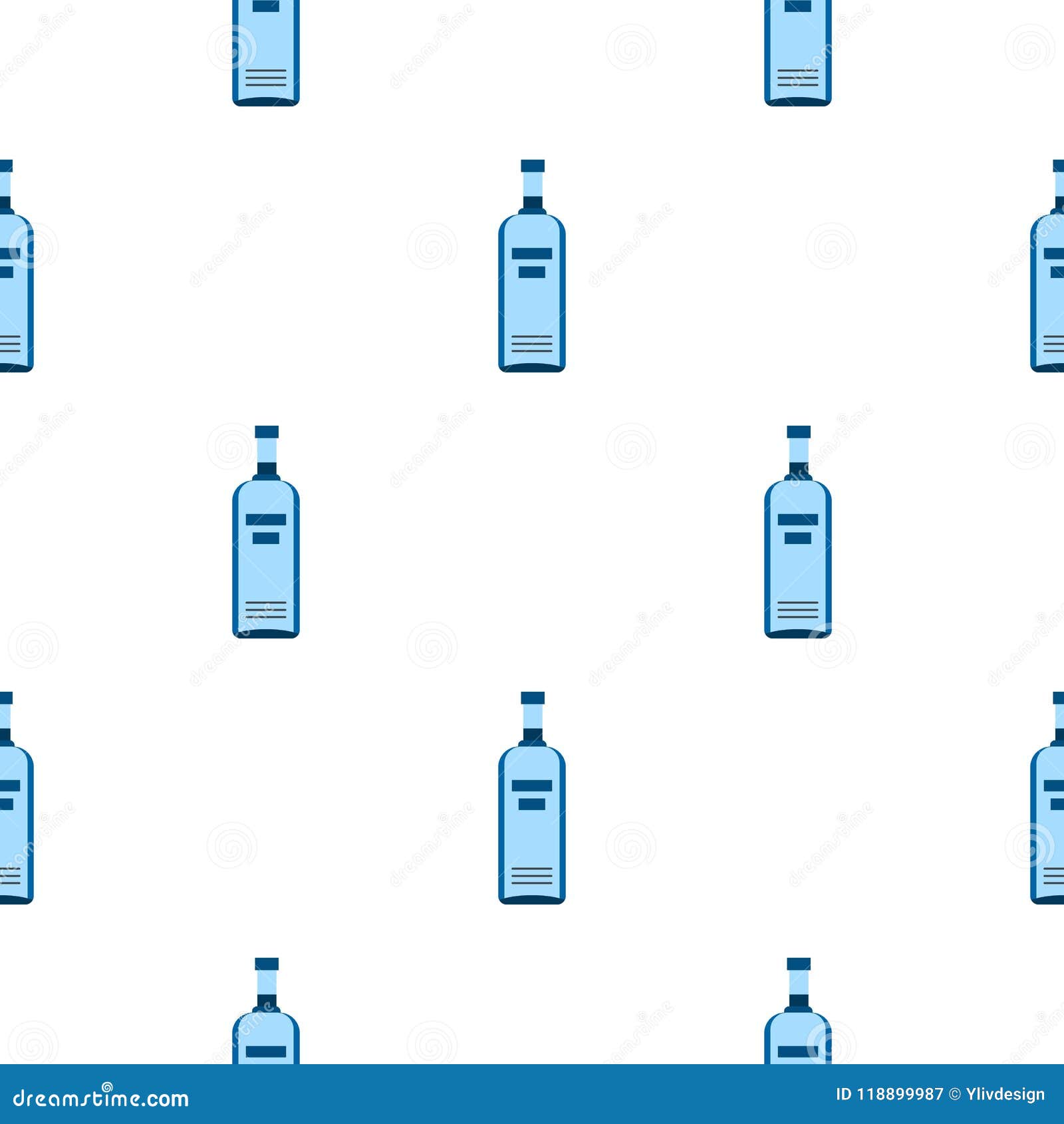 Bottle of Vodka Pattern Flat Stock Vector - Illustration of restaurant ...