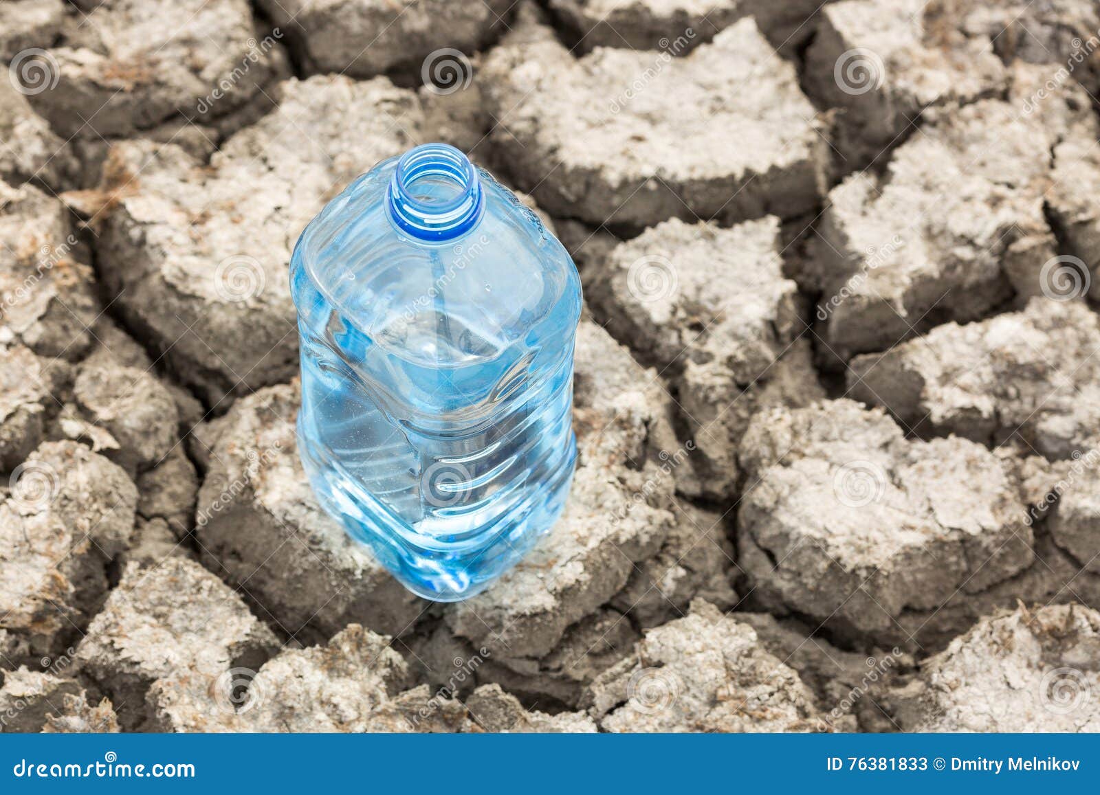 Bottle with Water on the Dried Ground. Stock Image - Image of dirt ...