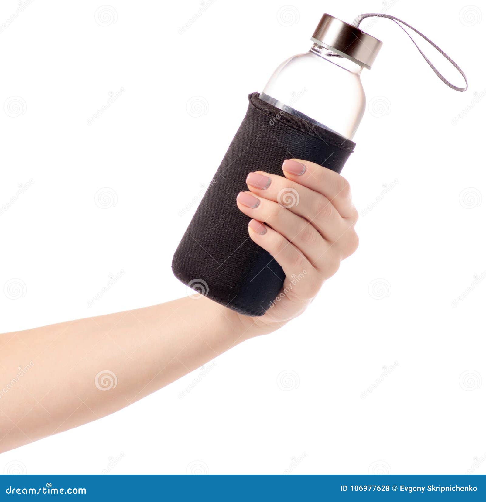 Bottle of water in a hand stock photo. Image of container - 106977628