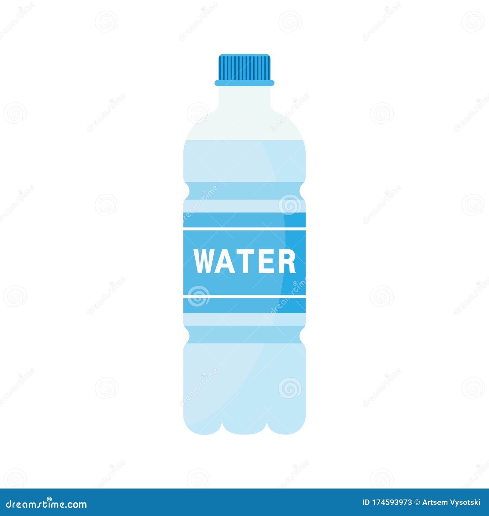 Bottle of Water Icon in Flat Style Isolated on White Background. Vector ...