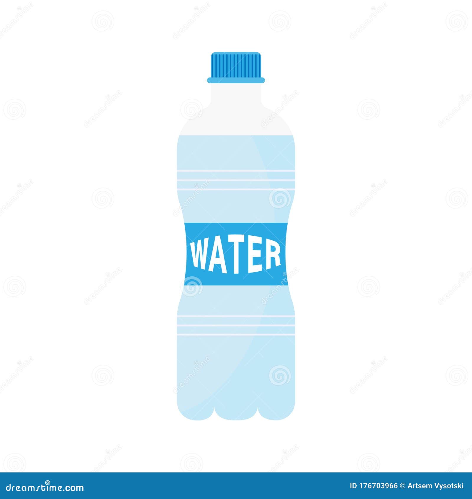 Bottle of Water Icon in Flat Style Isolated on White Background. Vector ...