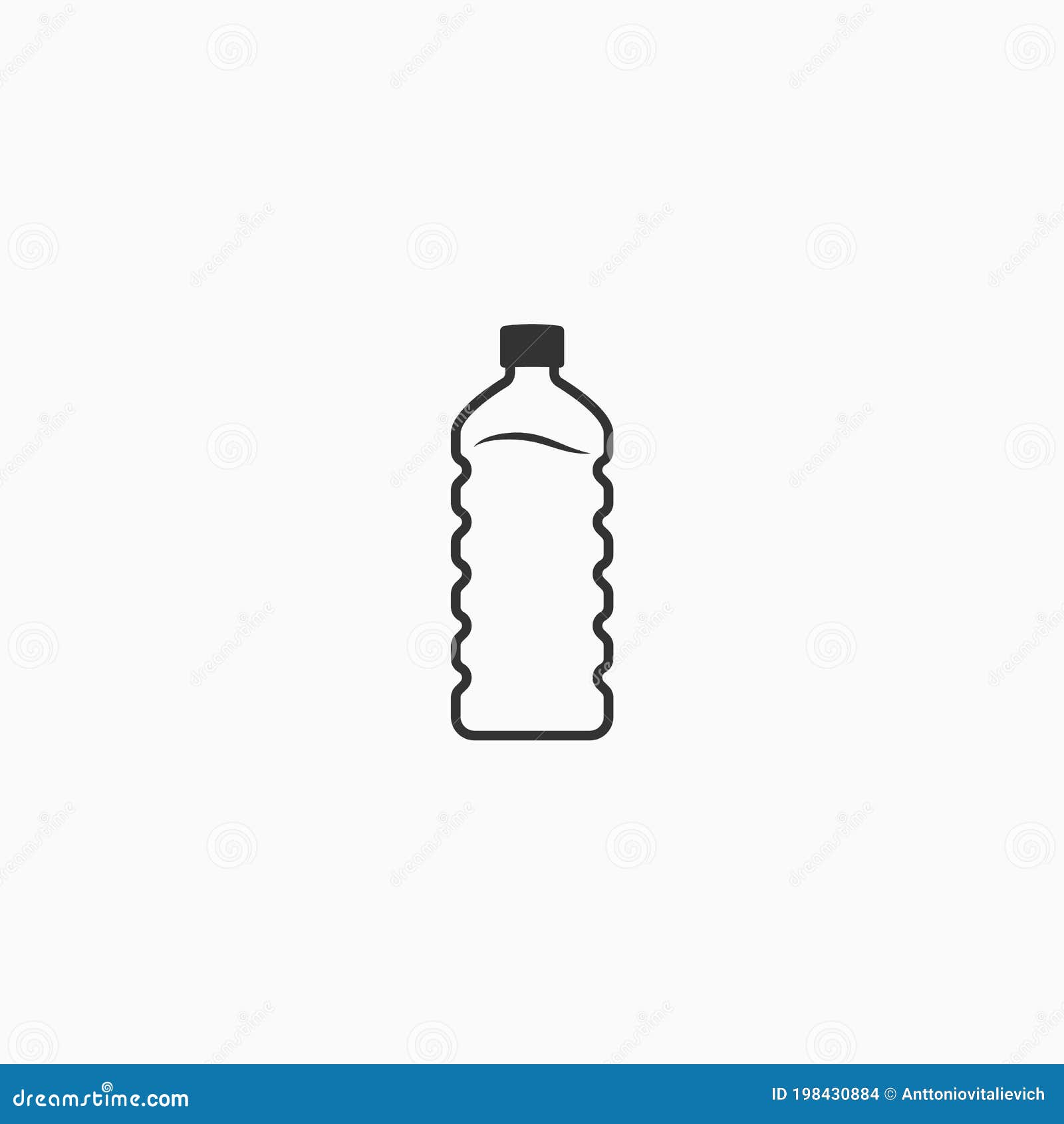Bottle of Water Line Icon. Embossed Bottle. Flat Design. Vector Stock ...