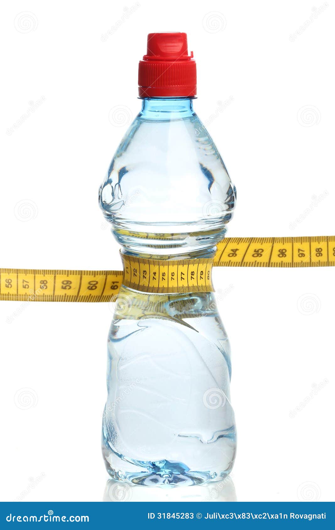 Bottle with Water and a Measuring Tape Stock Image - Image of ...