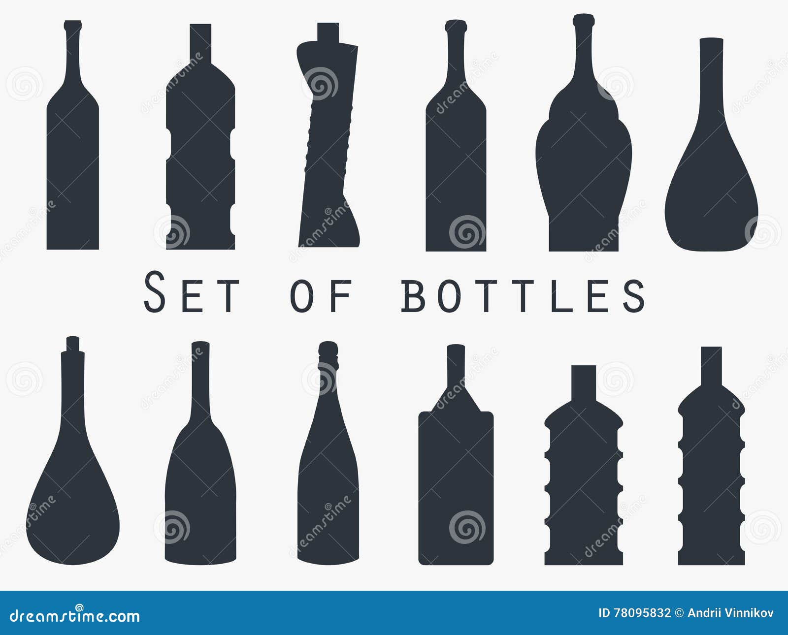 Bottle of Water. Set of Bottles of Different Shapes Stock Vector ...