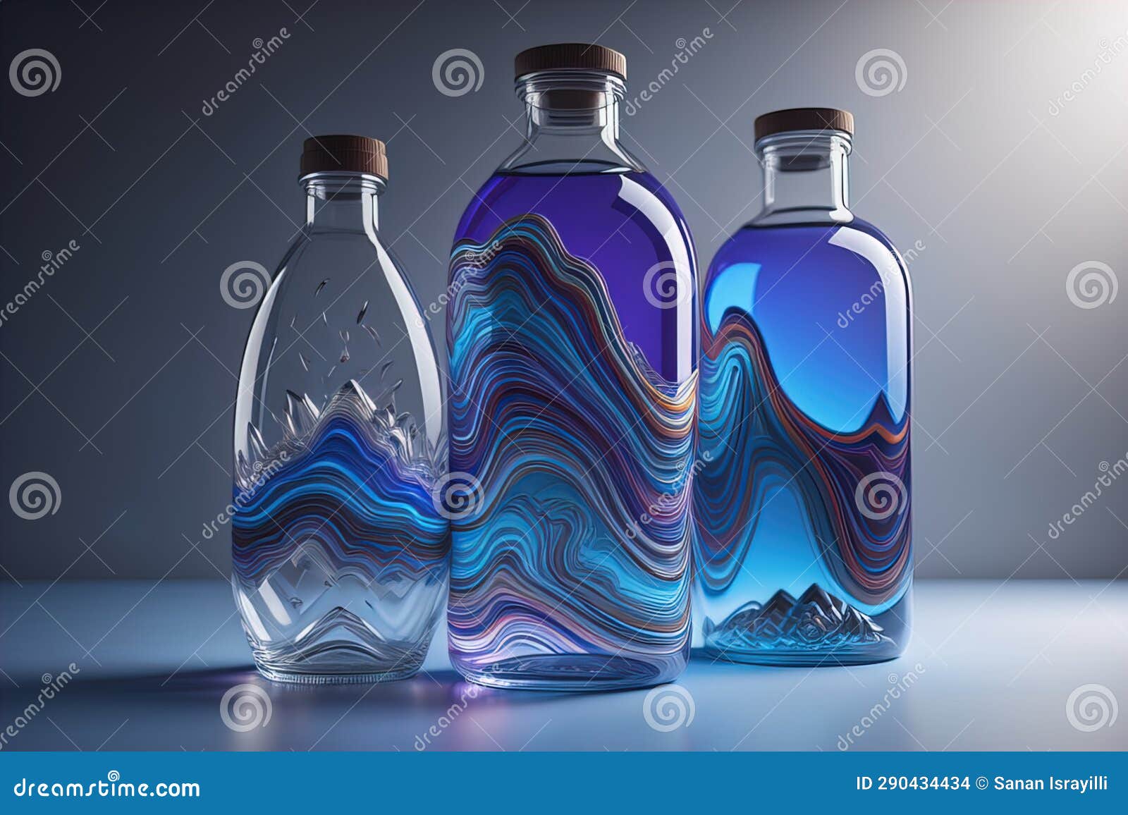 Bottle of Water on Solid Color Background. Ai Generative Stock Photo ...