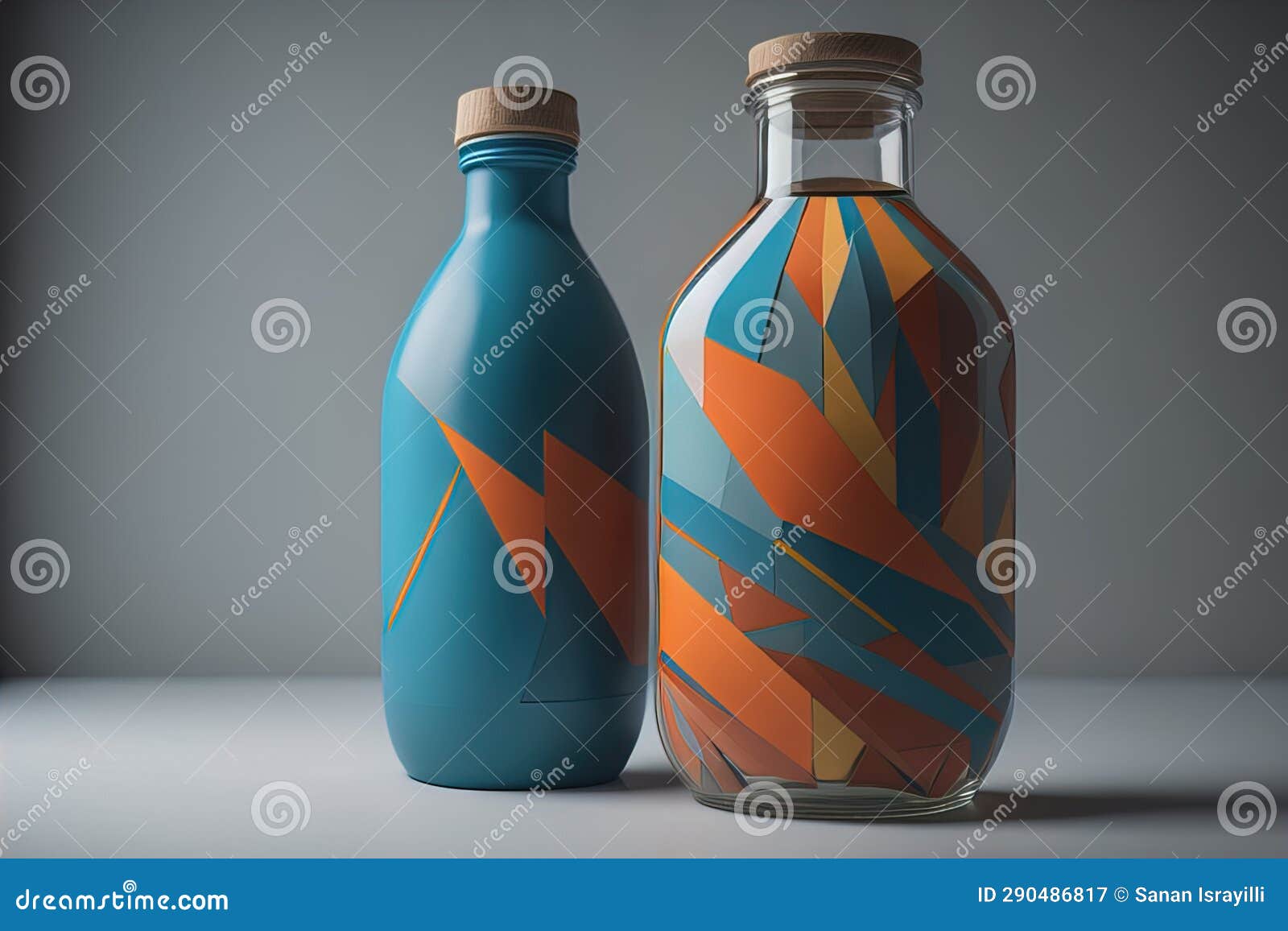 Bottle of Water on Solid Color Background. Ai Generative Stock Image ...