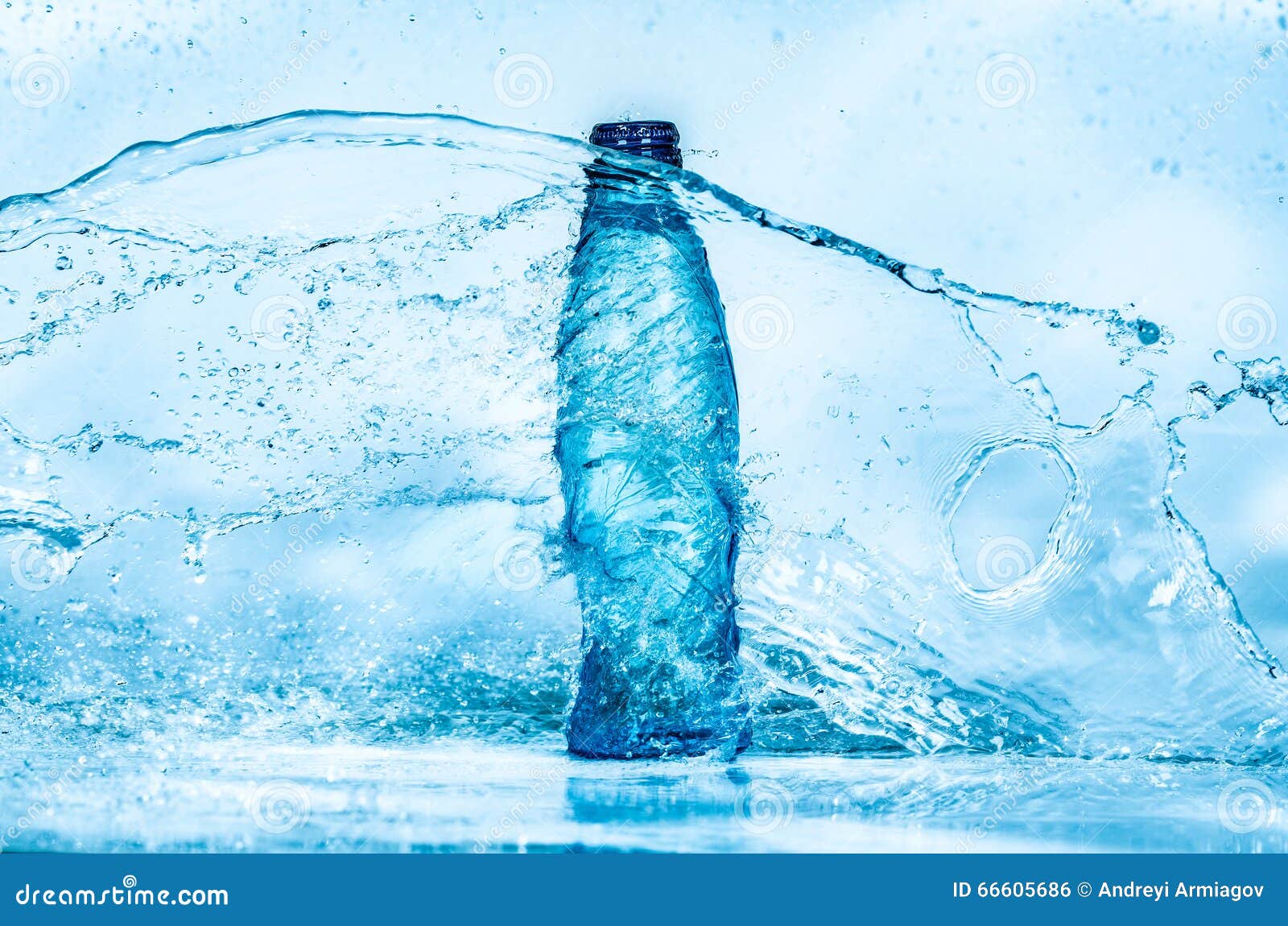 Bottle of water splash stock photo. Image of bubble, bottle - 66605686