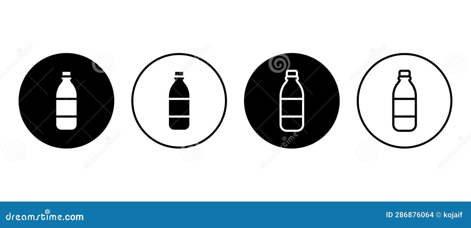 Bottle of Water Vector Icon Set. Plastic Bottle Symbol in Circle Stock ...
