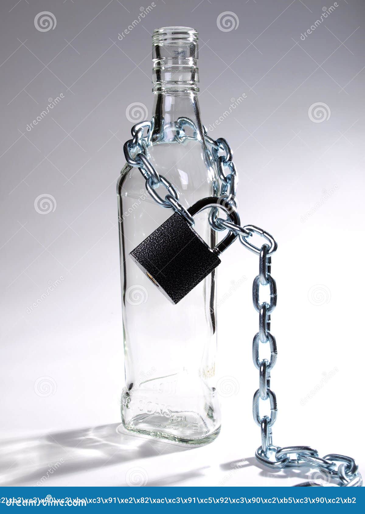 Bottle whit chain stock photo. Image of padlock, bottle - 64967686