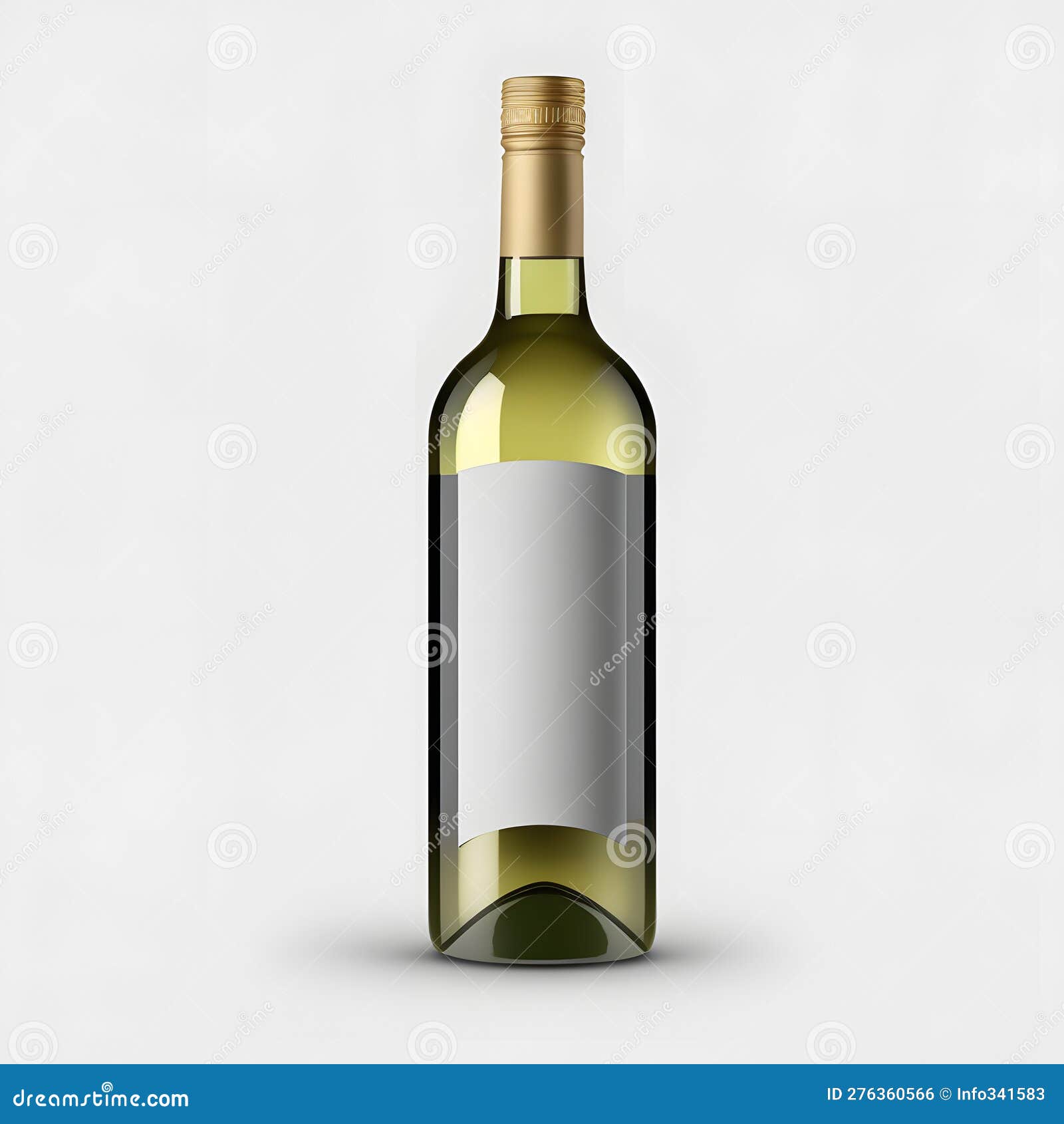 Bottle Wine Blank White Background Realistic One Created with ...