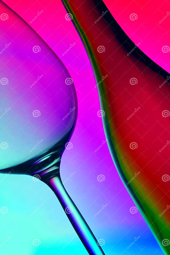 Bottle and Wine Glass Abstract Stock Photo - Image of orange ...
