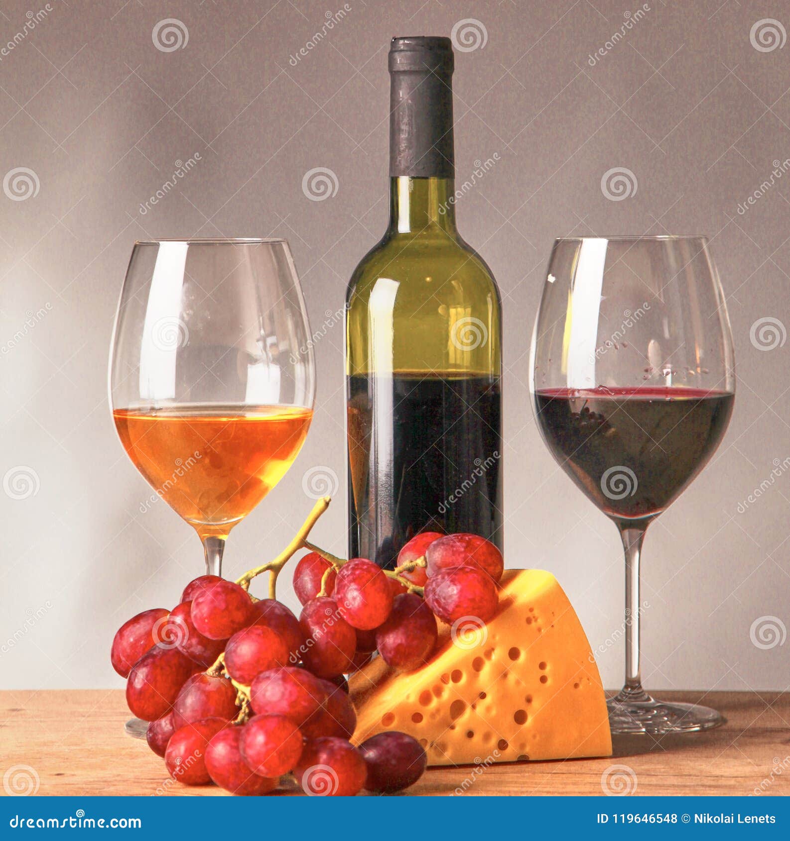 Bottle of Wine and Glass on the Table Stock Photo - Image of france ...