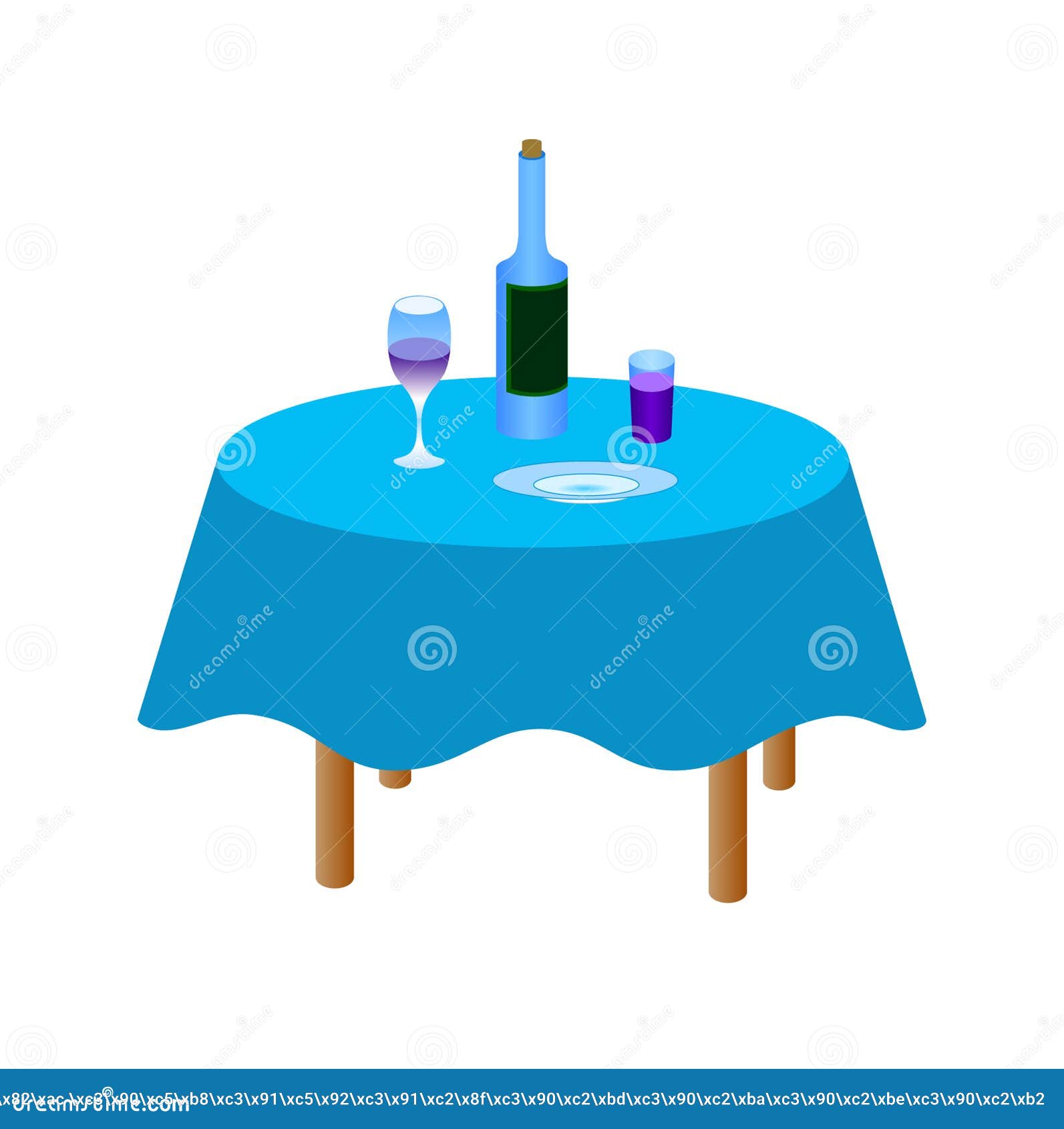 Bottle of Wine on the Table Stock Illustration - Illustration of ...