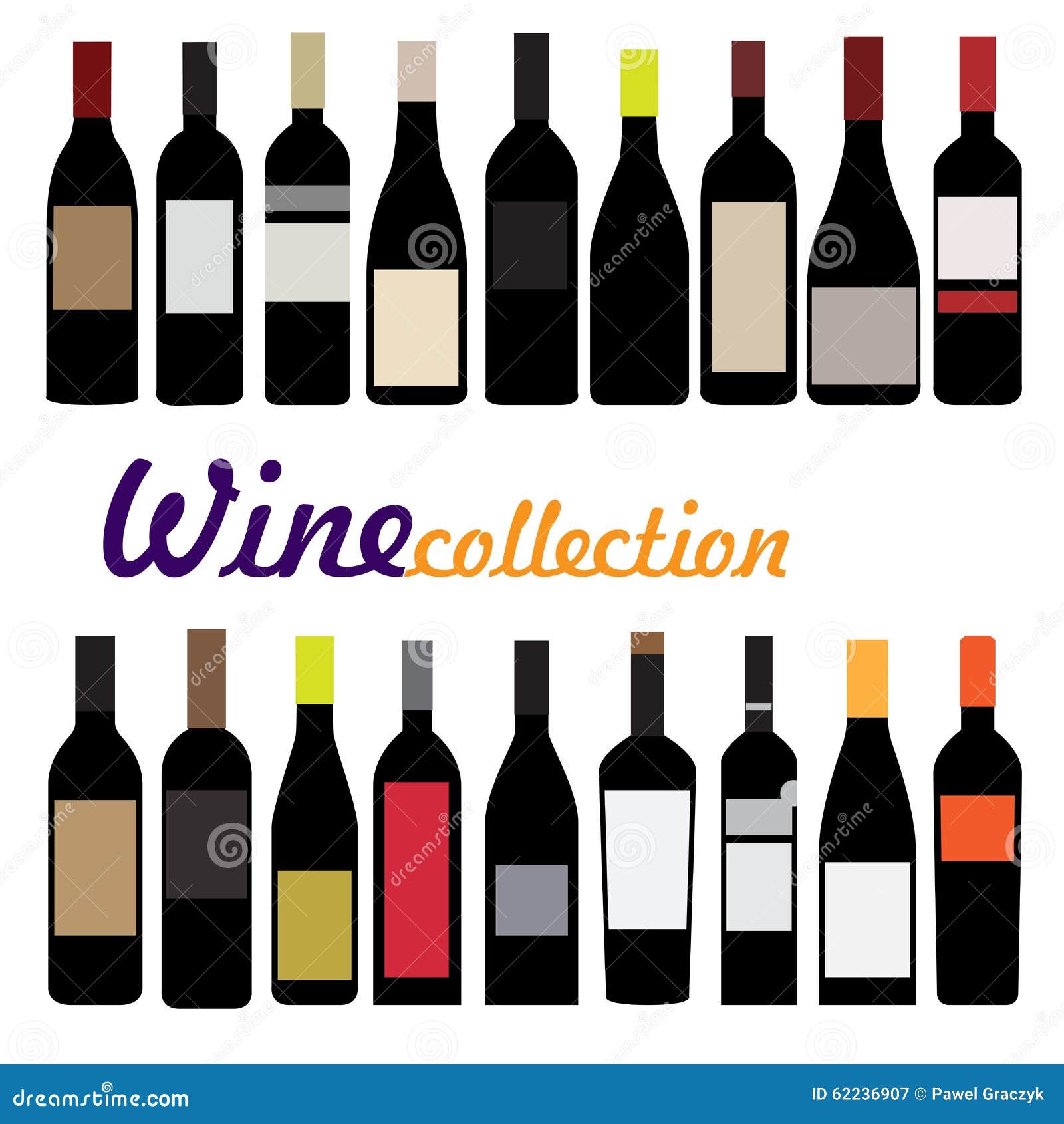 Bottle wine vector stock vector. Illustration of color - 62236907