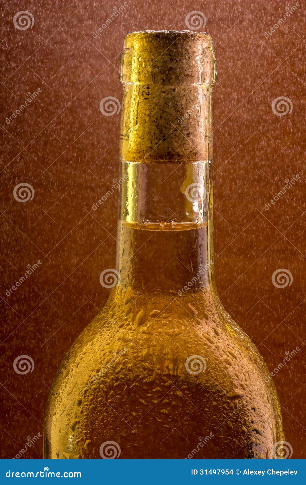 Bottle of Wine with the Water Droplets Stock Photo - Image of ...