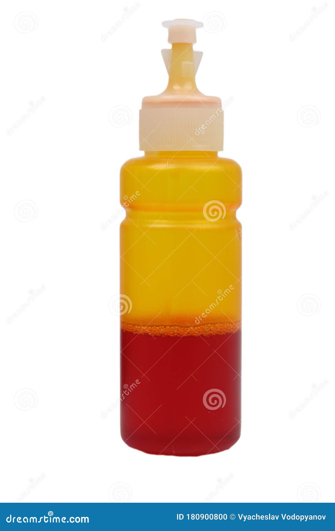 Bottle of Yellow Ink for Inkjet Printer Isolated on White Background ...