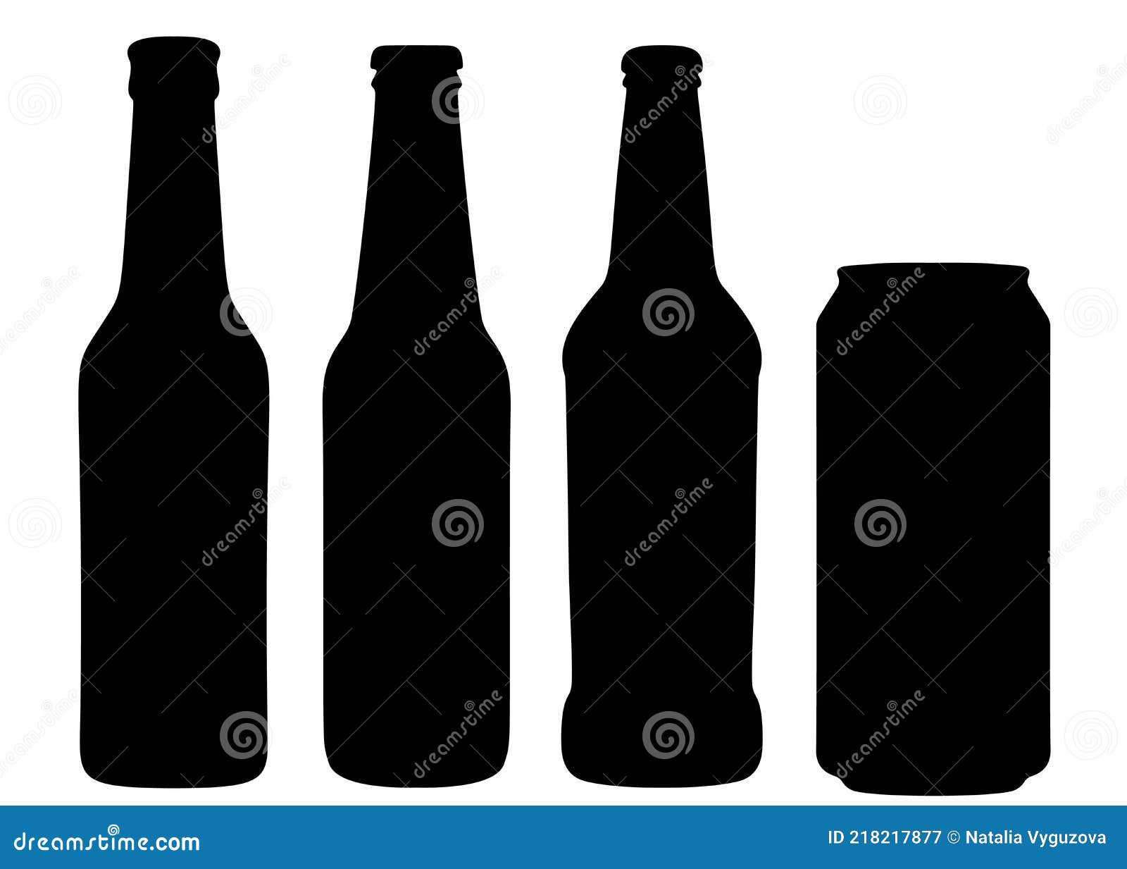 Bottled Beer. a Set of Alcoholic Beverages. Vector Image Stock Vector ...
