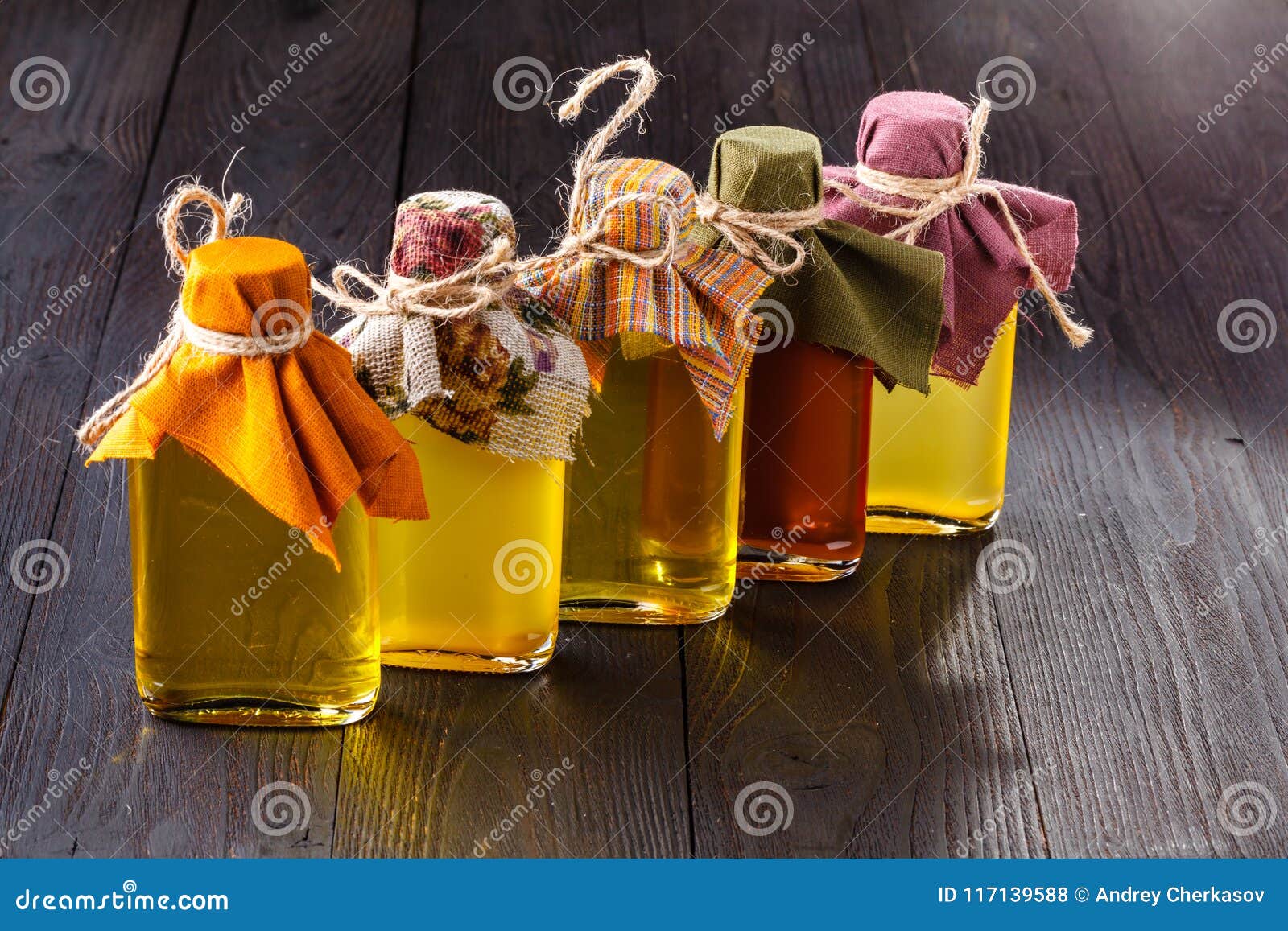 Bottled Different Virgin Oil in Small Glass Jars Stock Photo - Image of ...