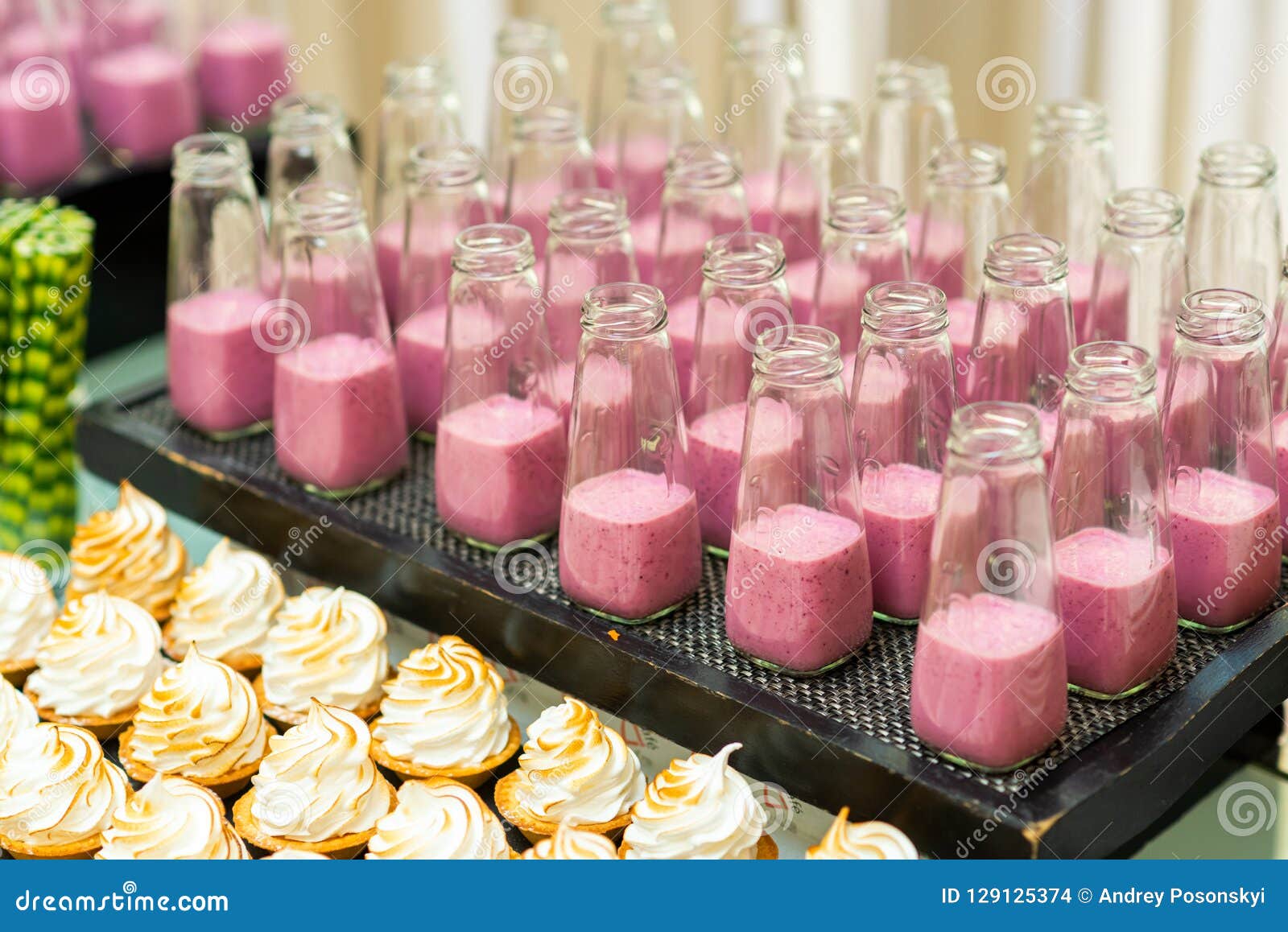 Bottled Yoghurts on the Buffet Table Stock Photo - Image of granola ...