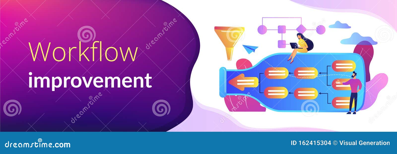 Bottleneck Analysis. Business Processes Optimization. Identification Cartoon Vector ...