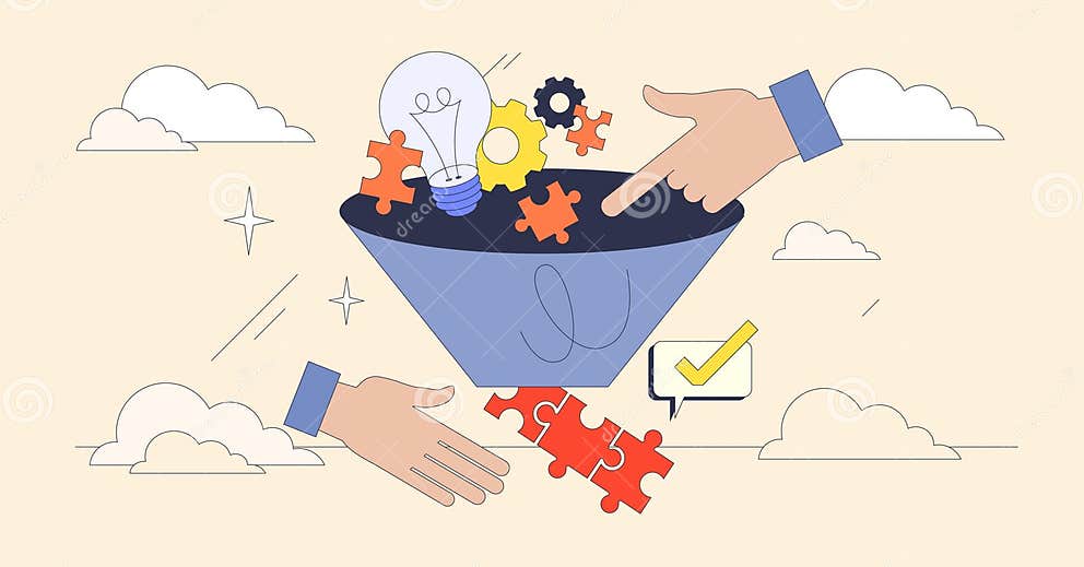 The Bottleneck Effect in Problem-solving is Depicted with Hands Stock ...