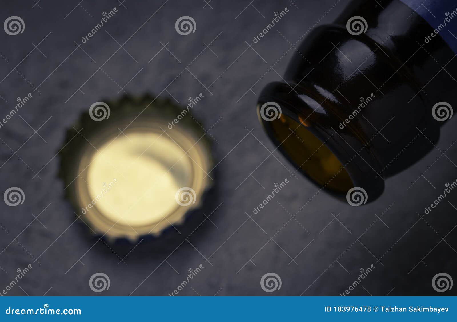 Bottleneck and Open Bottle Cap of Beer. Close-up of Beer Bottleneck ... Bottleneck and Open Bottle Cap of Beer. Close-up of Beer Bottleneck ...