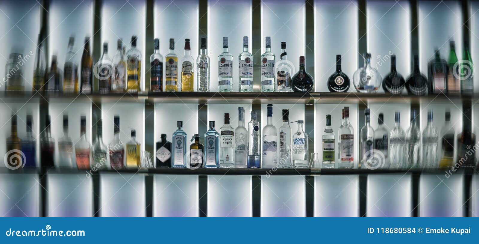 Bottles of Alcohol in a Bar Editorial Stock Image - Image of drink ...