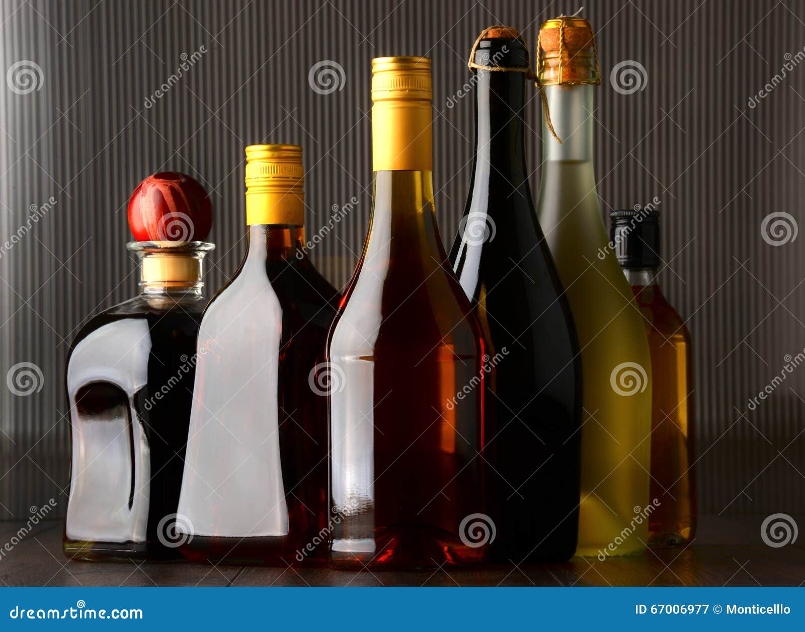 Bottles of Assorted Alcoholic Beverages Stock Image - Image of ...