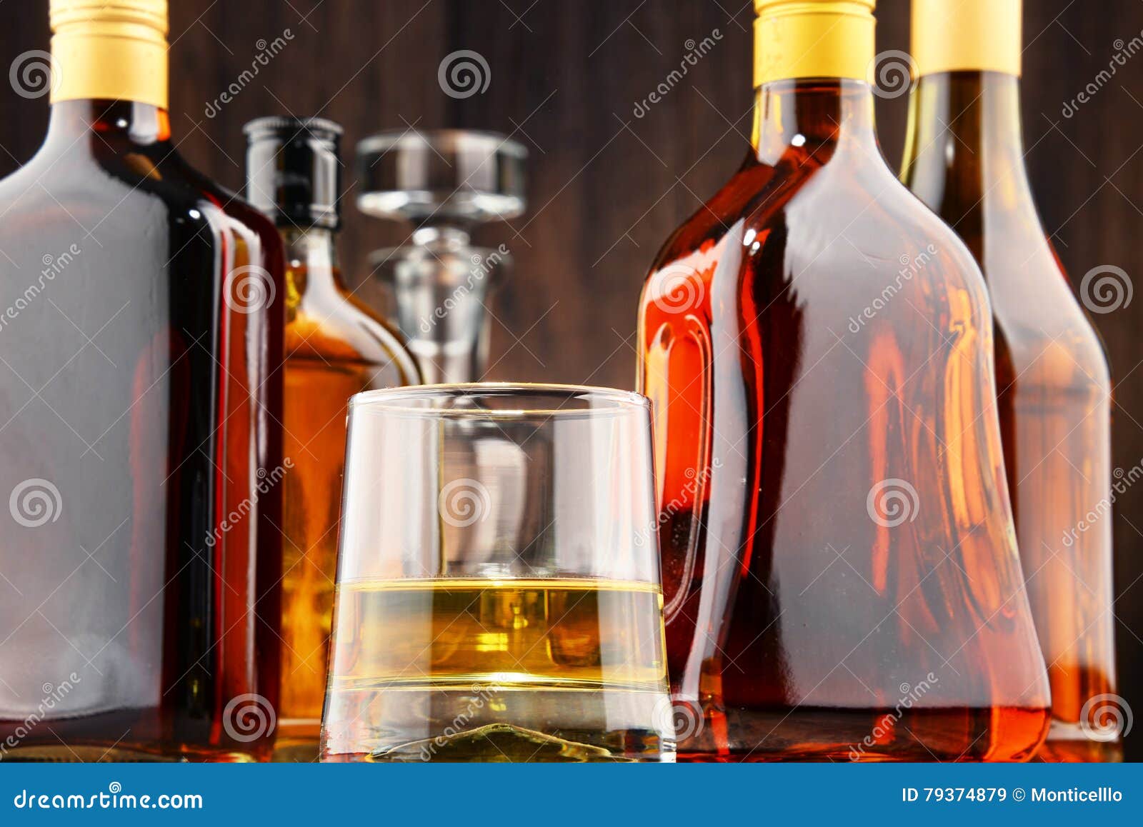 Bottles of Assorted Alcoholic Beverages Stock Image - Image of alcohol ...