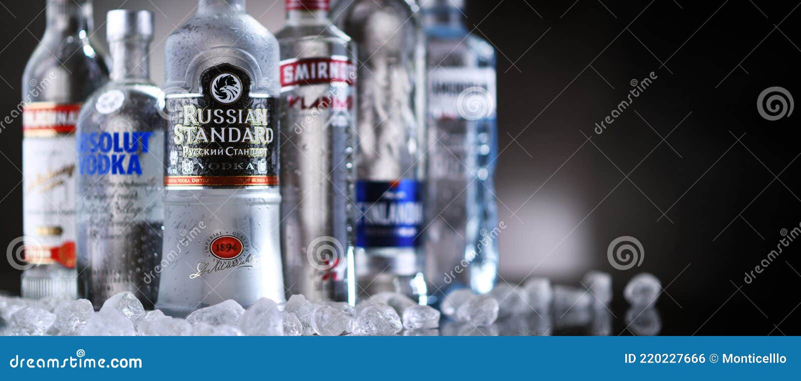 Bottles of Assorted Global Vodka Brands Editorial Photo - Image of ...