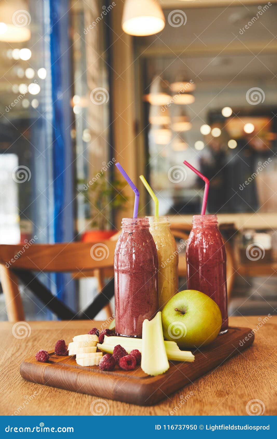 Bottles with Assorted Smoothies Stock Photo - Image of food, healthy ...