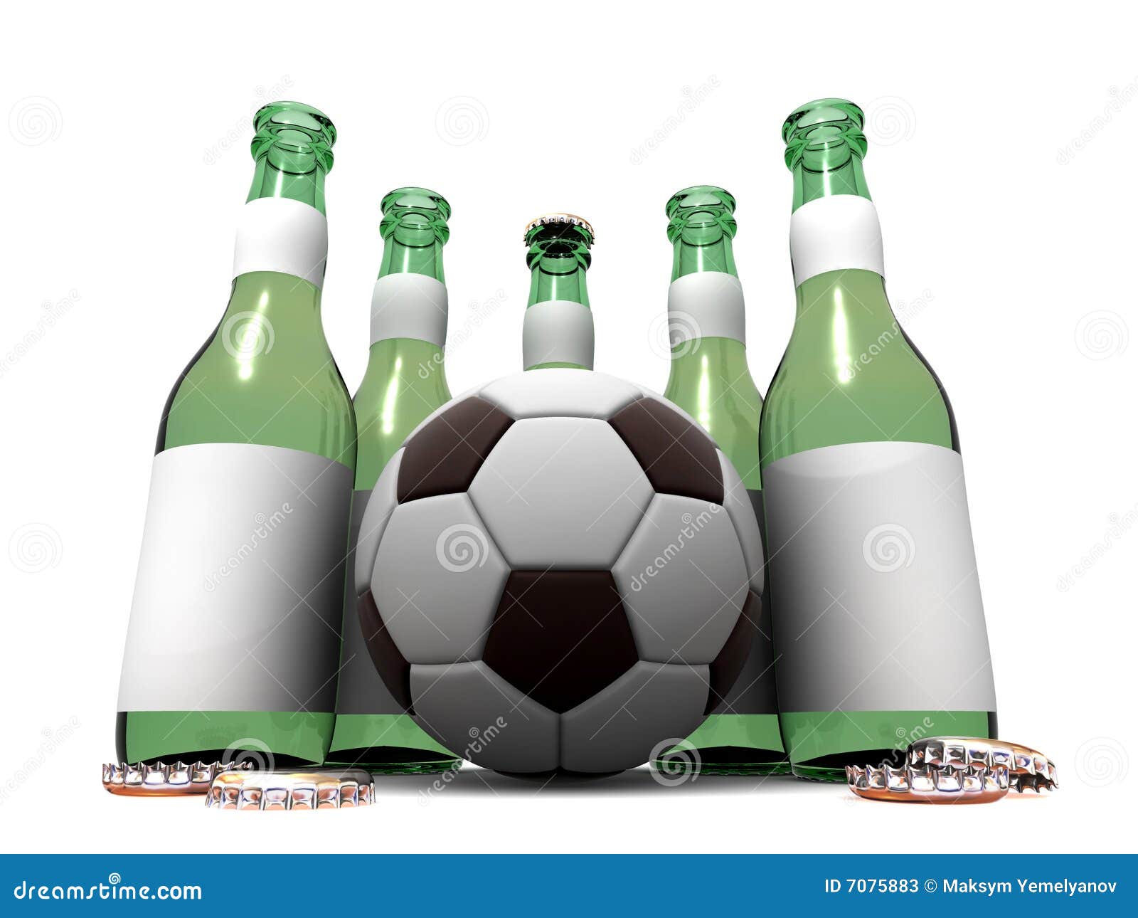 Bottles of beer and ball stock illustration. Illustration of bottle ...
