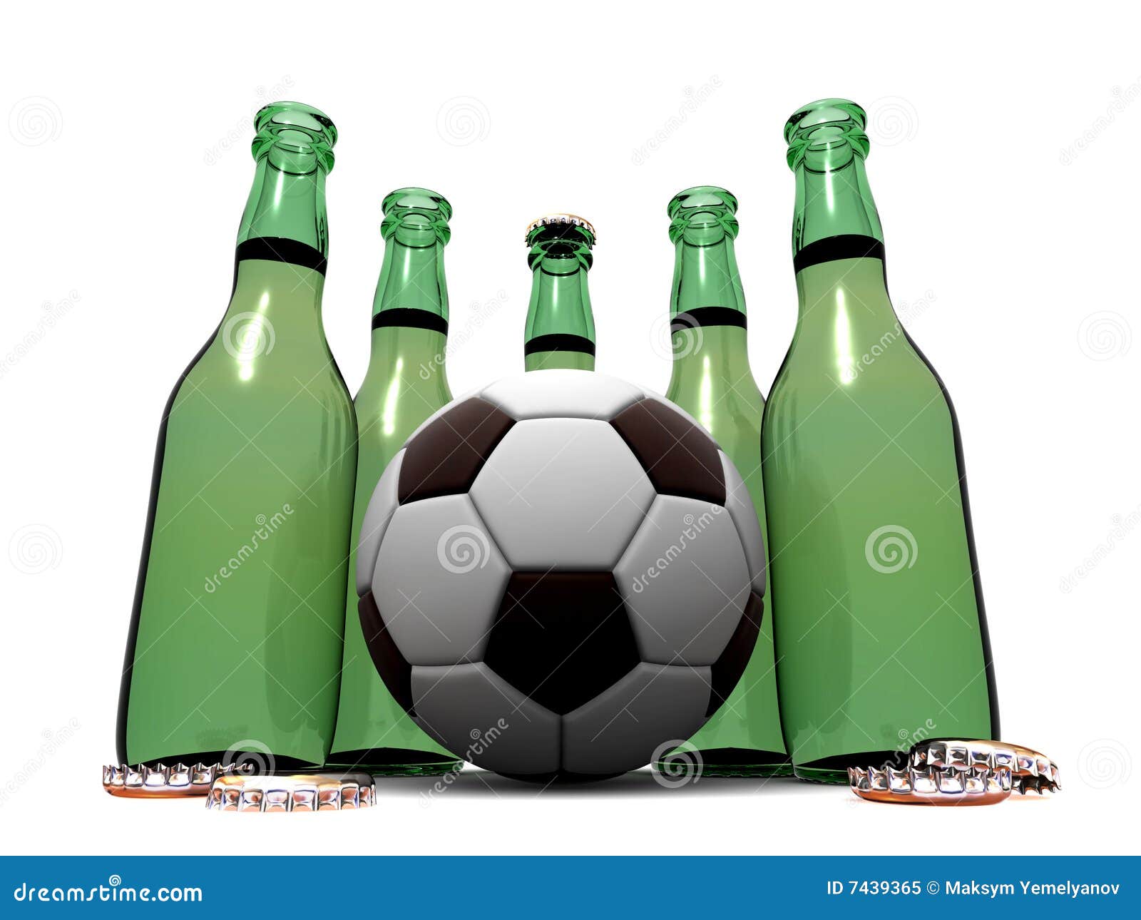 Bottles of beer and ball stock illustration. Illustration of bottle ...