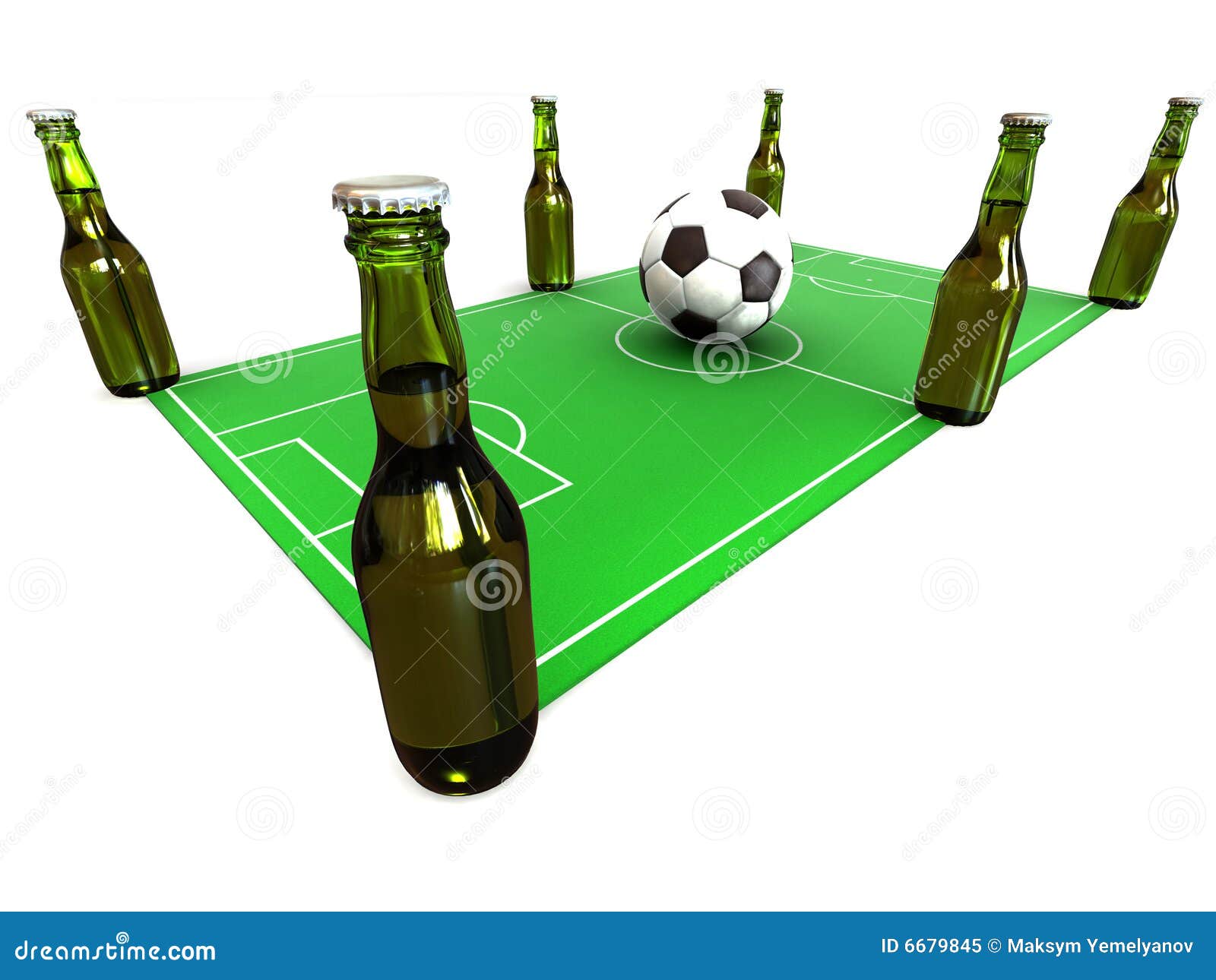 Bottles of Beer on Football Field Stock Illustration - Illustration of ...