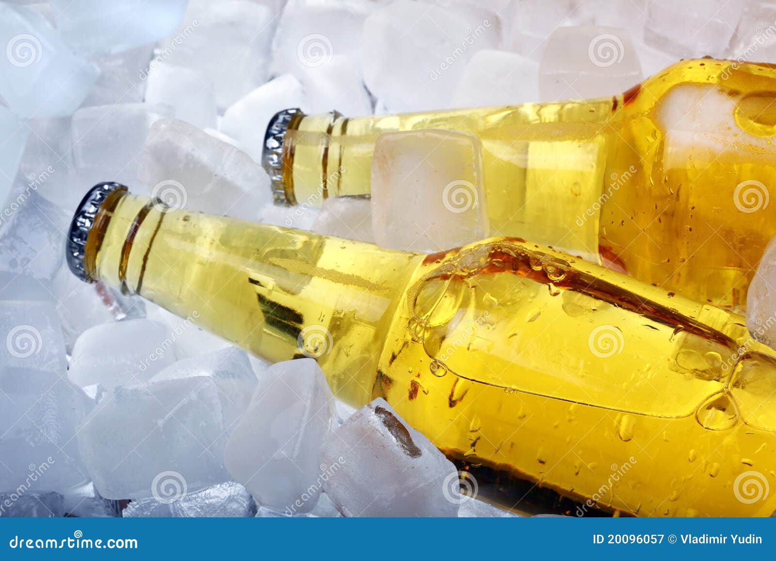 Bottles of beer in ice stock image. Image of bottled - 20096057