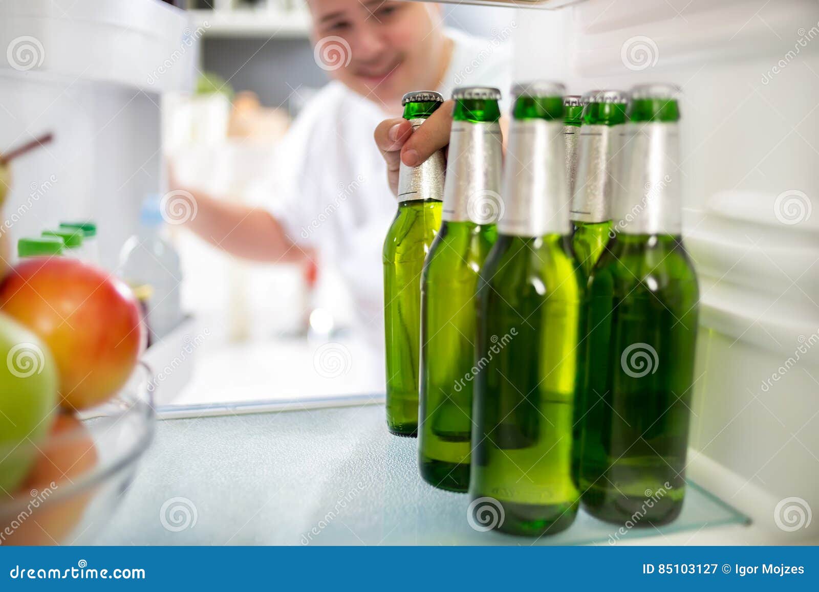 Bottles of Beer in Refrigerator Stock Image - Image of drink, inside ...
