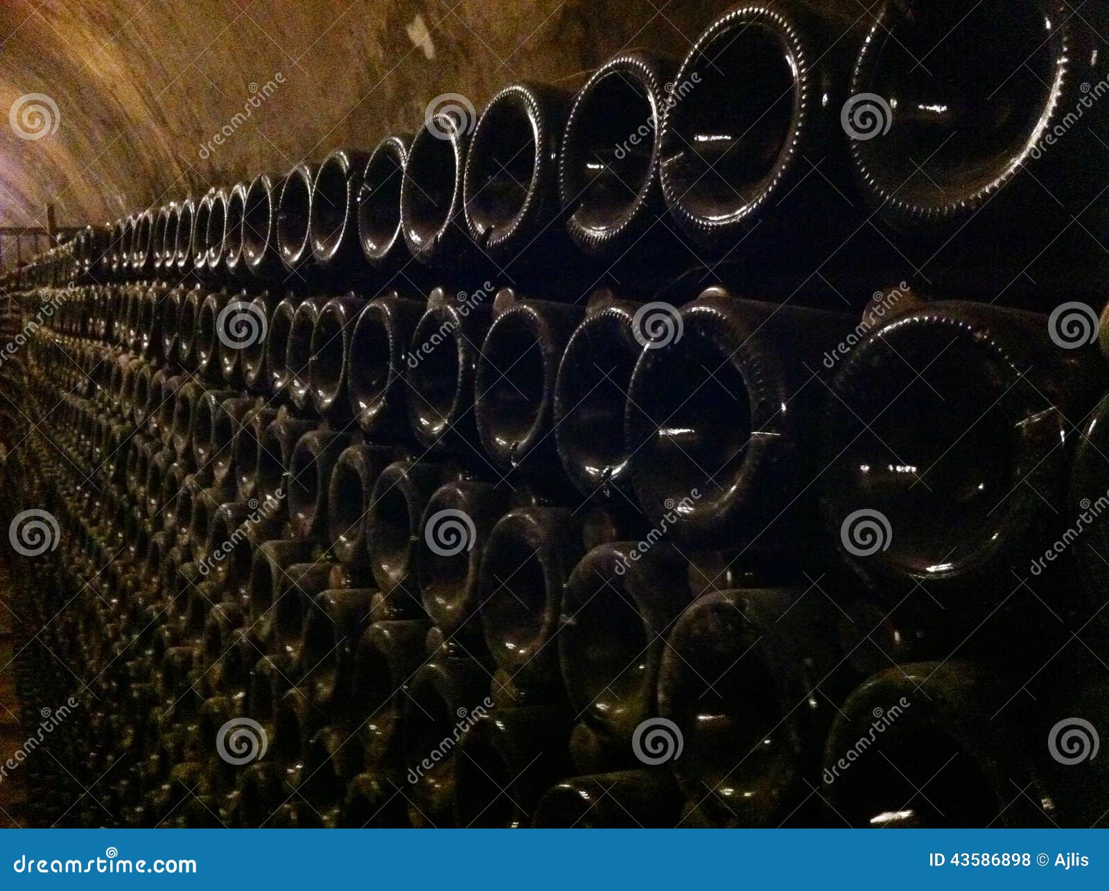 Bottles in the cellar stock photo. Image of champagne - 43586898