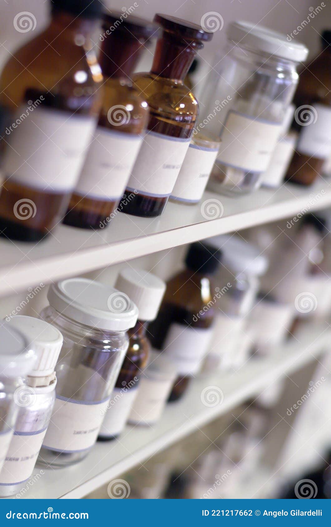 Bottles with Chemical Compounds in a Laboratory Stock Photo - Image of ...
