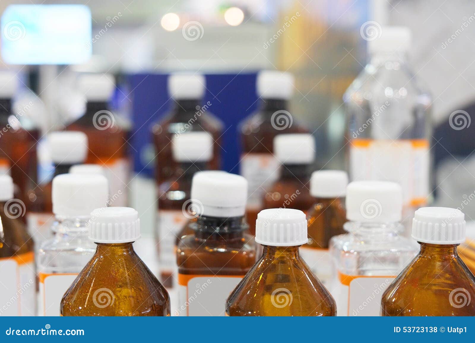 Bottles of Chemicals in the Laboratory Stock Photo - Image of chemical ...