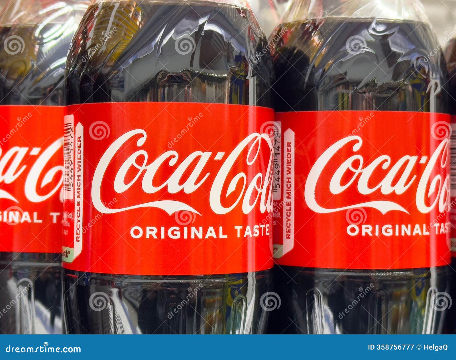 Bottles of Coca-cola Original Taste with Red Label Editorial ...
