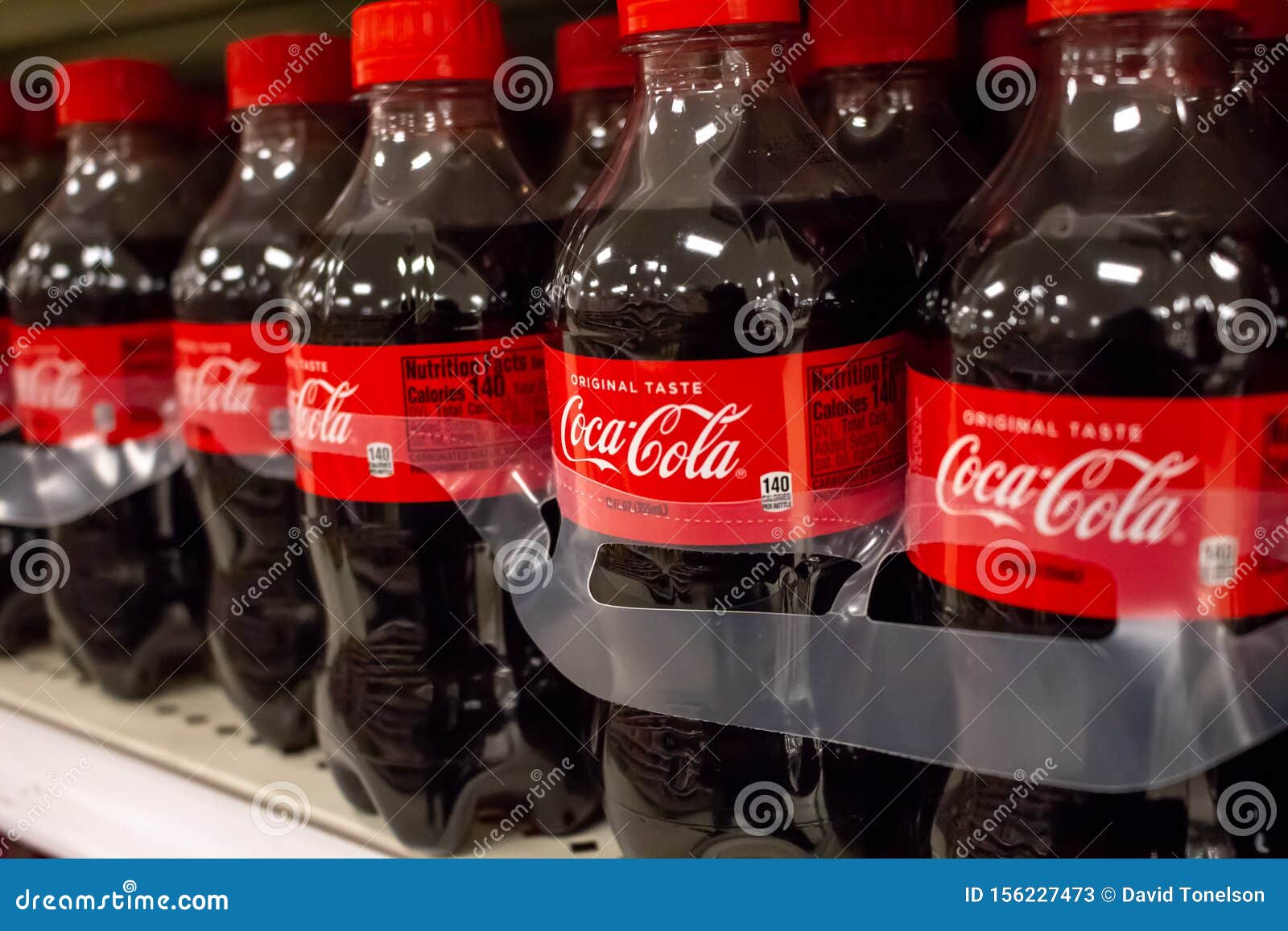 Bottles of Coca Cola editorial stock photo. Image of cold - 156227473