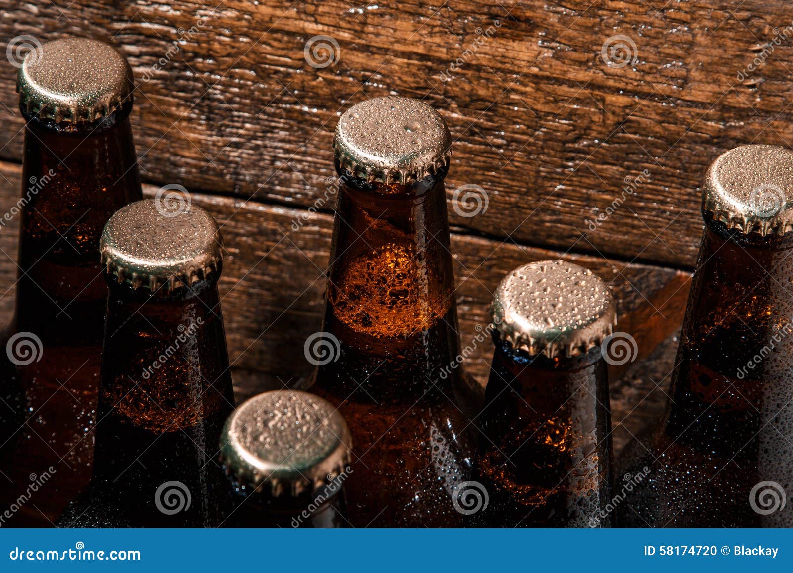 Bottles of cold beer stock photo. Image of droplet, fresh - 58174720