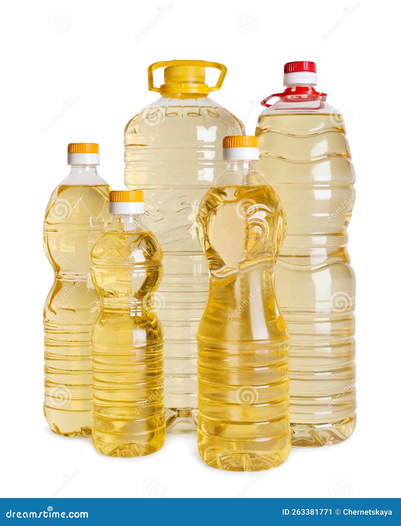 Bottles of Cooking Oil on White Background Stock Image - Image of ...
