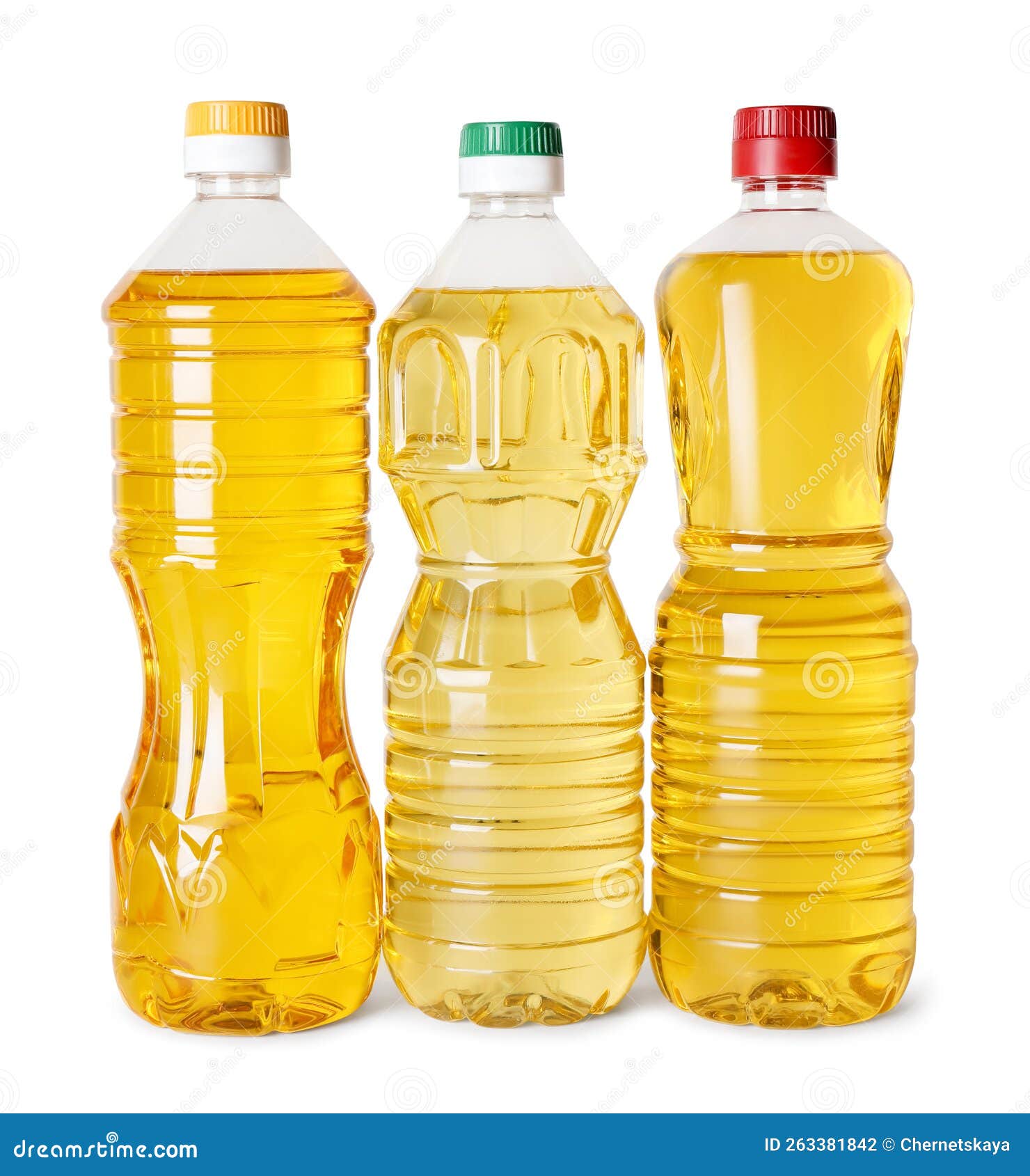 Bottles of Cooking Oil on White Background Stock Photo - Image of ...